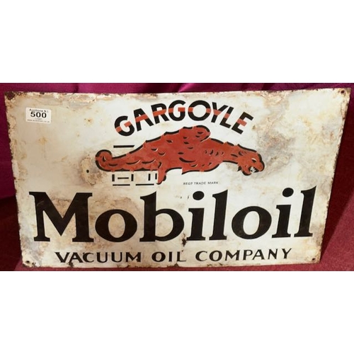 Gargoyle Mobiloil Enamel Sign - 22x14"