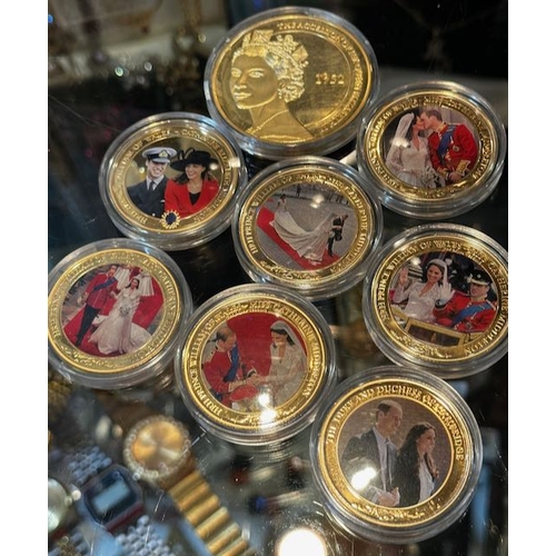 8x Commemorative Royal Wedding Tokens etc