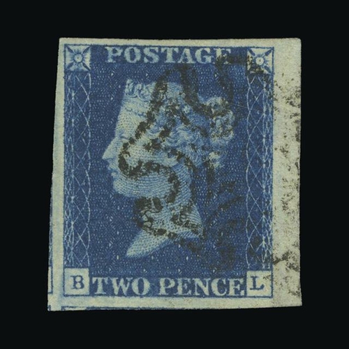 Great Britain - QV (line engraved) : (SG 4) 1840 2d deep full blue, BL ...