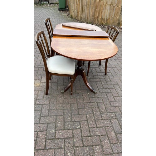 STRONGBOW FURNITURE DINNING TABLE AND THREE CHAIRS SEE ALL PICTURES