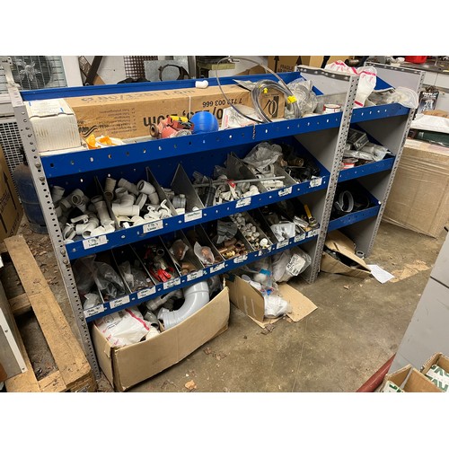 WORKSHOP RACKING WITH CONTENTS OF FITTINGS