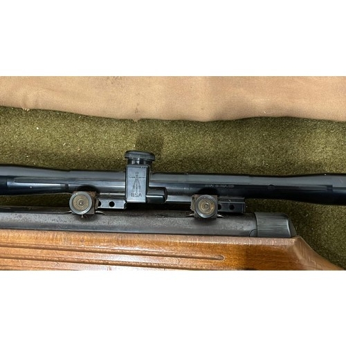 VINTAGE BSA AIR RIFLE WITH BEECH STOCK PLUS SIGHT SCOPE