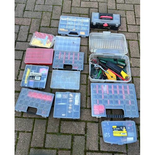 QTY OF PLASTIC STORAGE BOXES AND CONTENTS