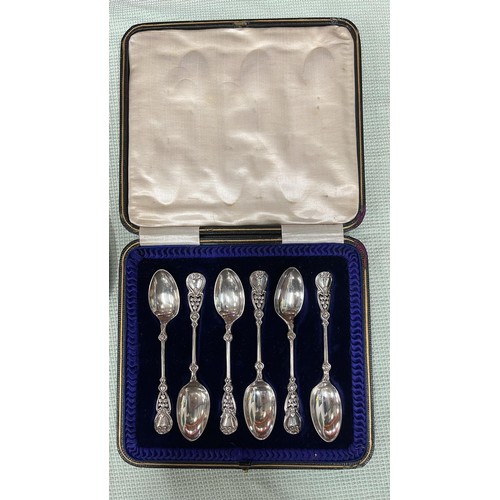 6 X SILVER HALLMARK TEA SPOON SET CASED