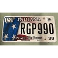 INDIANA NUMBER PLATE