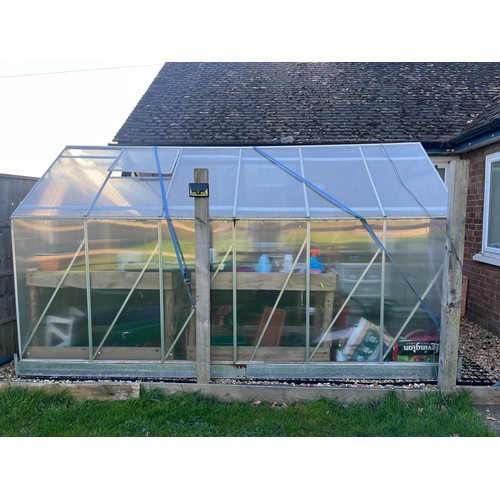 LARGE LIGHT WEIGHT POLY GREEN HOUSE / ALREADY FLAT PACKED AND READY TO GO