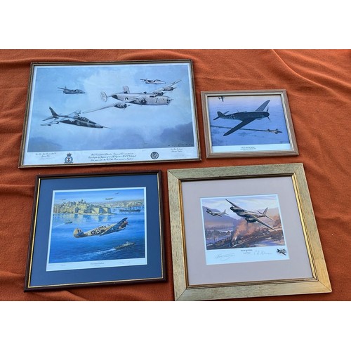 FOUR FRAMED MILITARY AIRCRAFT PRINTS