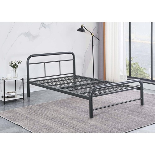 NEW PACKAGED 4FT METAL BED FRAME IN GREY