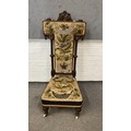 OAK FRAMED FRENCH PALOUR CHAIR WITH TAPESTRY FINISH / NEEDS WORK SEE ...