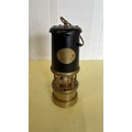 SMALL MINERS LAMP IN BRASS AND BLACK