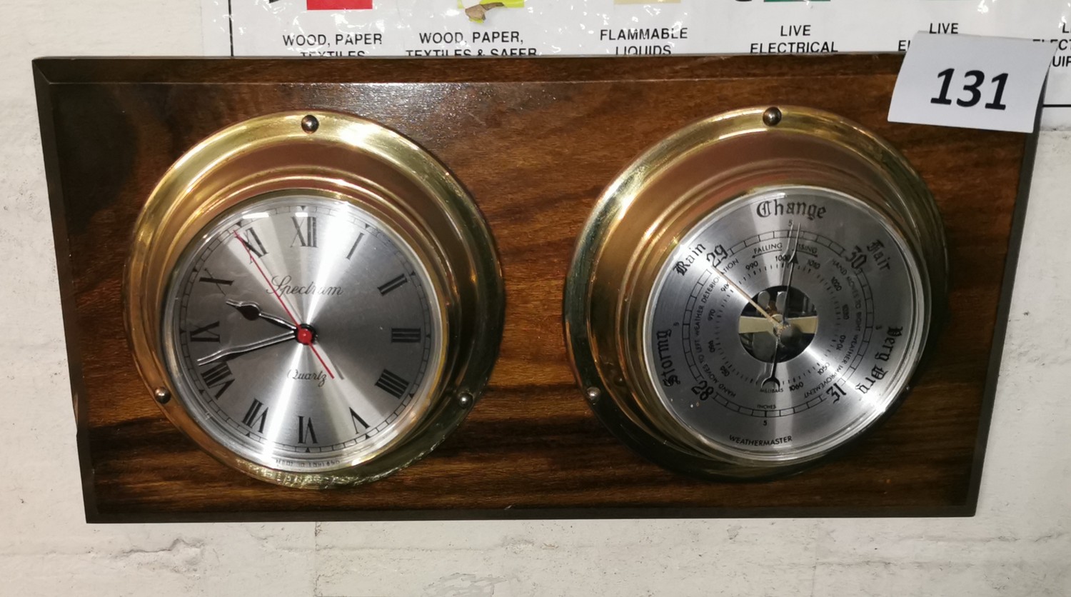 Spectrum quartz brass ships clock and Weathermaster brass barometer on ...