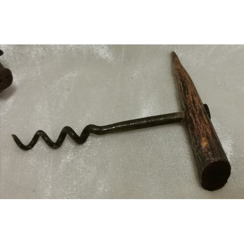 19th century finger ring corkscrew, bone handled cork screw and ...