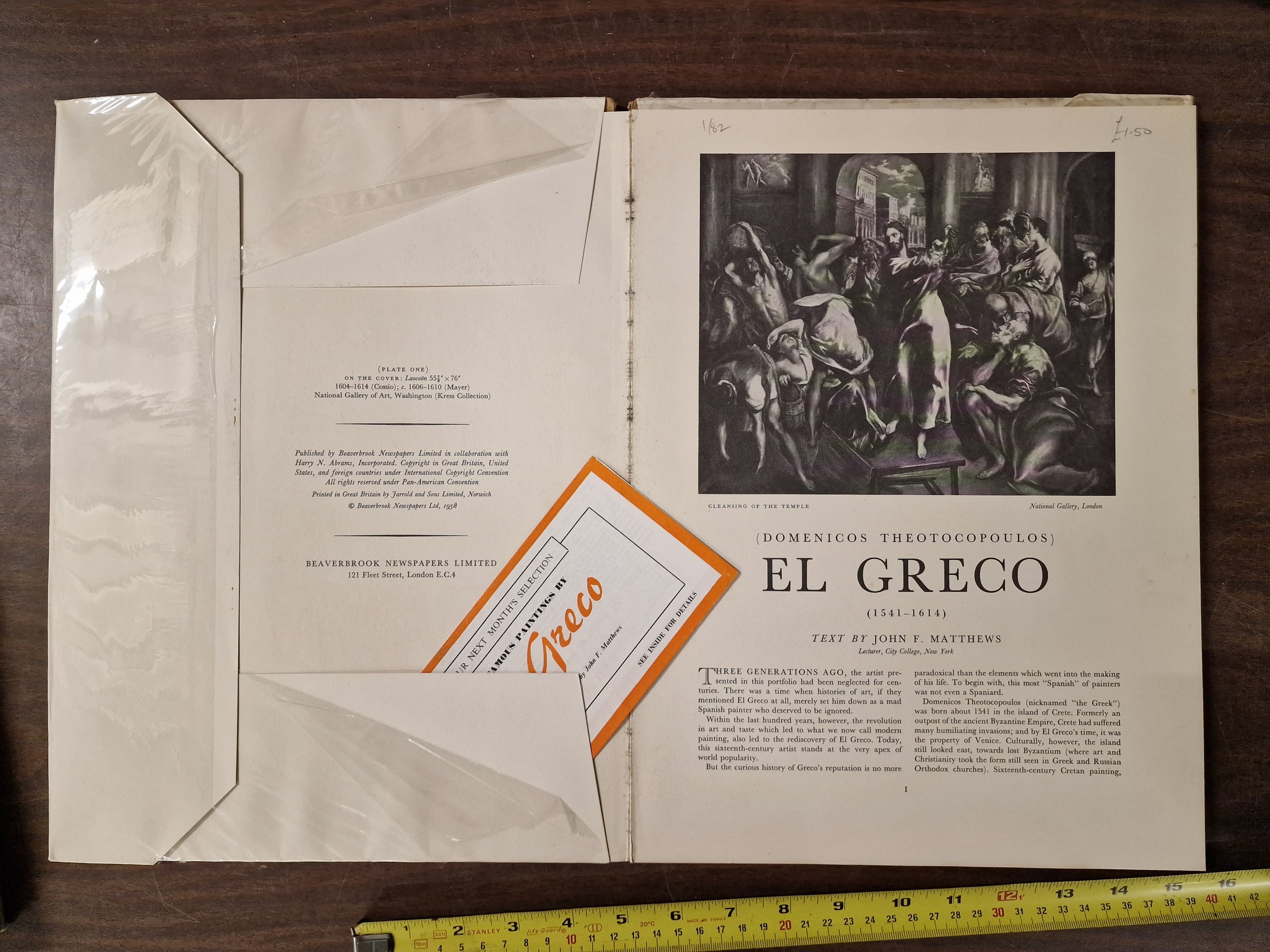 1958 Beaverbrook Newspapers Ltd, Express Art Book - El Greco (all ...