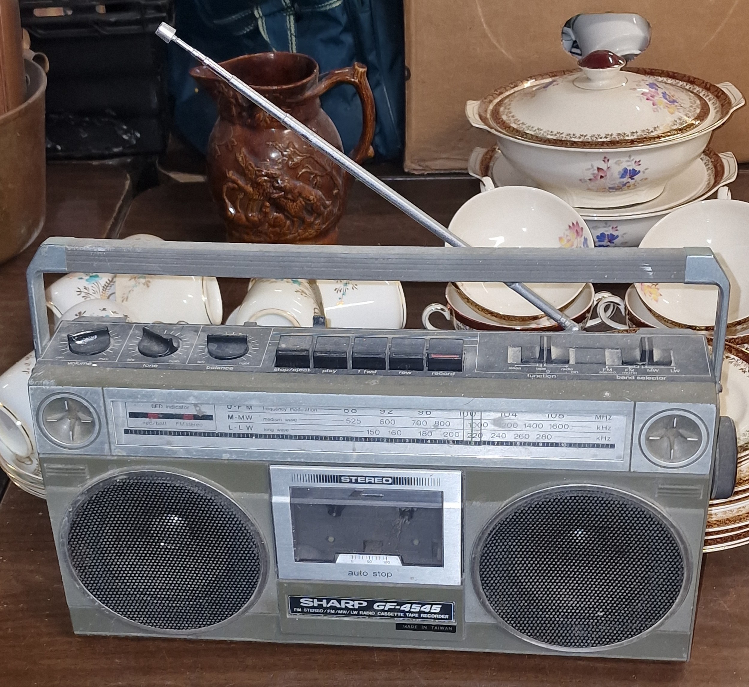 Retro Sharp portable radio cassette Ghetto Blaster model GF-4545