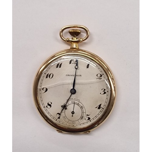 4,5 cm diameter vintage Grosvenor 9 ct gold cased gents pocket watch ...