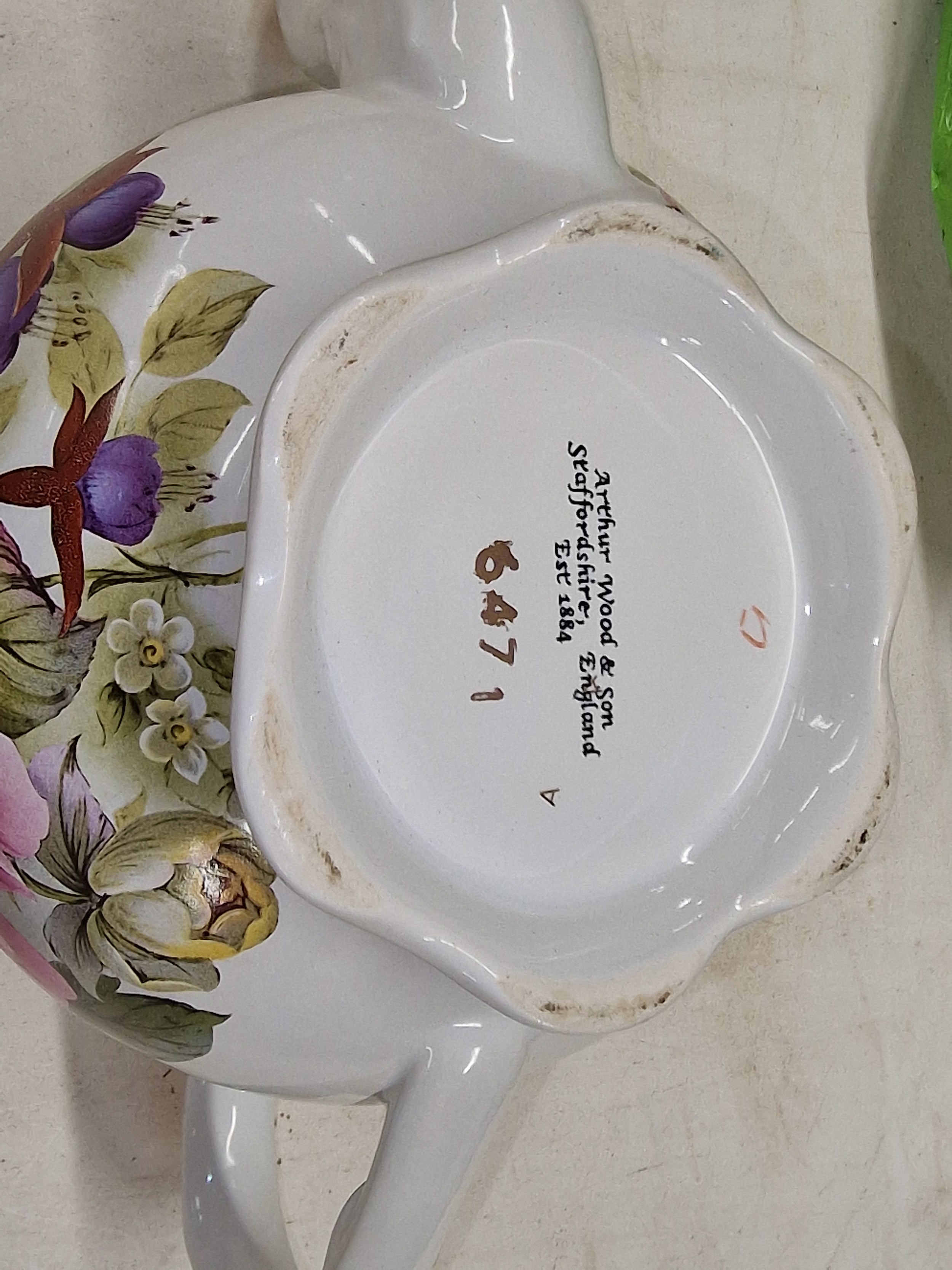Arthur Wood & Sons very clean old teapot, pattern 6471 with floral and ...