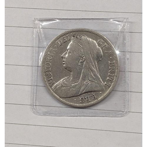 1896 Queen Victoria silver half crown coin