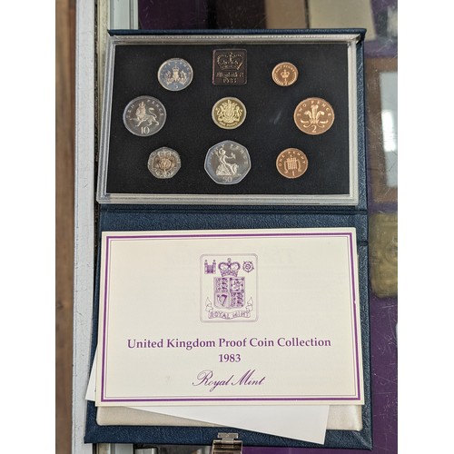Cased 1983 Royal Mint UK proof coin collection