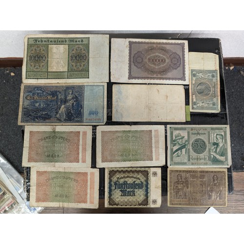 Bundle of 10 x assorted German bank notes
