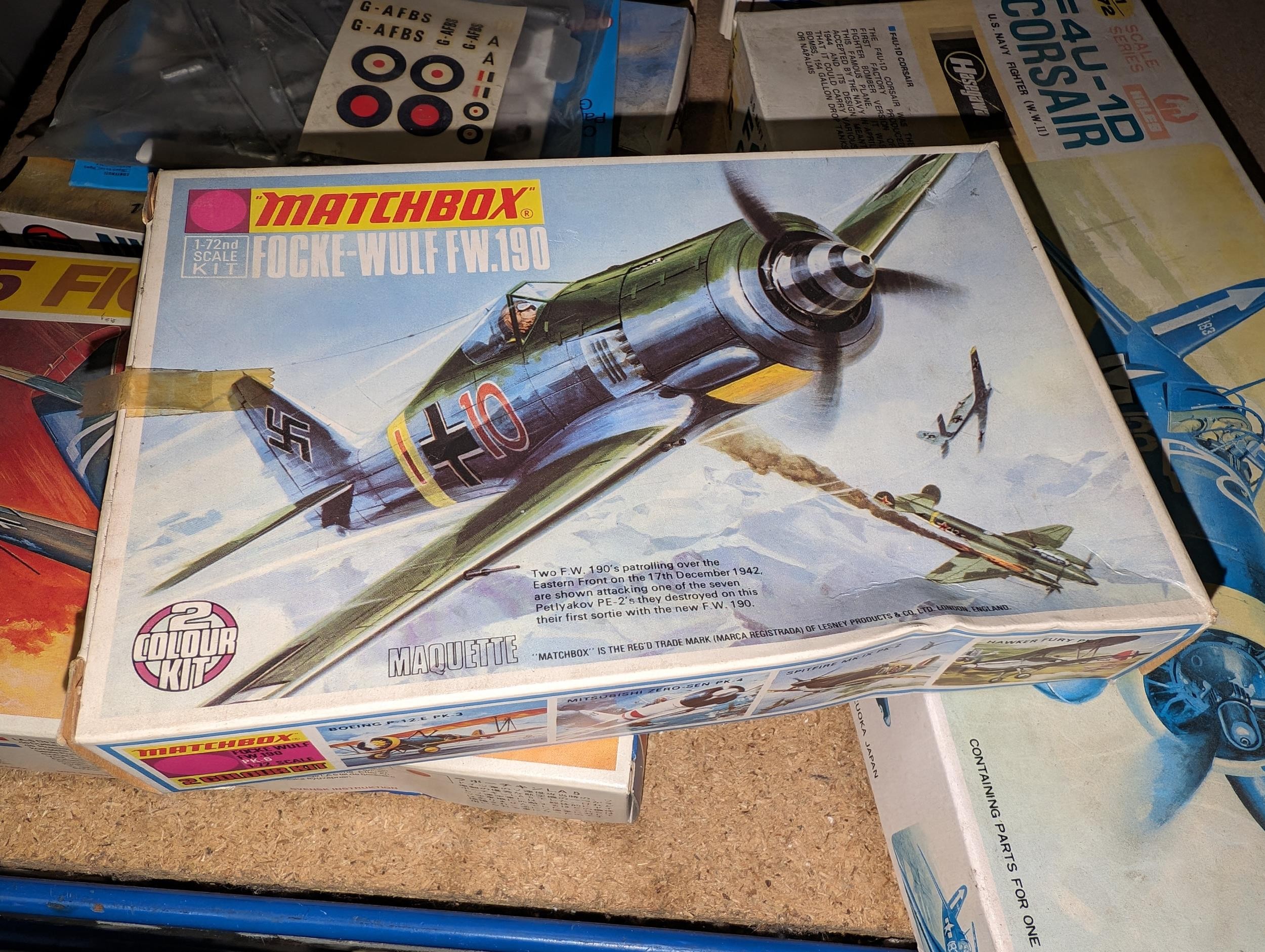 Boxed and unmade vintage Matchbox 1/72 Focke-Wulf FW.190 WWII German ...