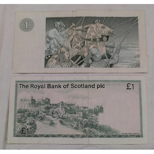 Clydesdale Bank & RBS Scottish £1 bank notes
