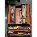 Vintage Britool cantilever metal tool box with contents