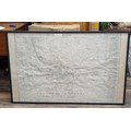 118.5 x 76 cm framed very large 1912 OS map of the Llangollen area