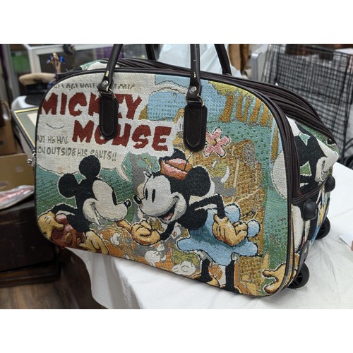 Approximately 22 x 12 x 15" large Mickey and Minnie Mouse tapestry pull ...