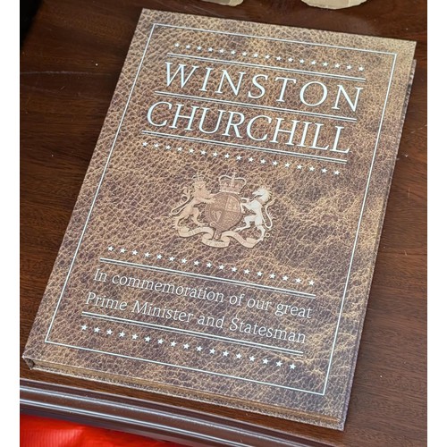 Winston Churchill commemorative proof quality coins part set in folder ...