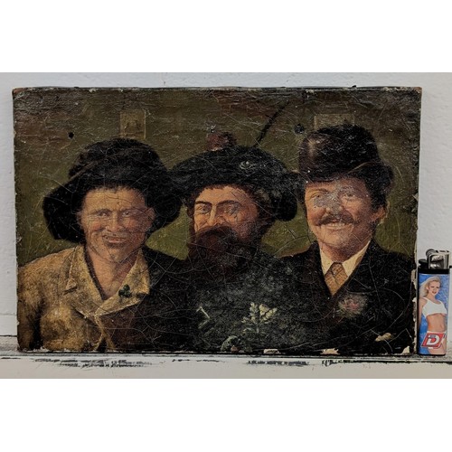 12 x 8" unframed oil painting on canvas, Englishman, Irishman and ...