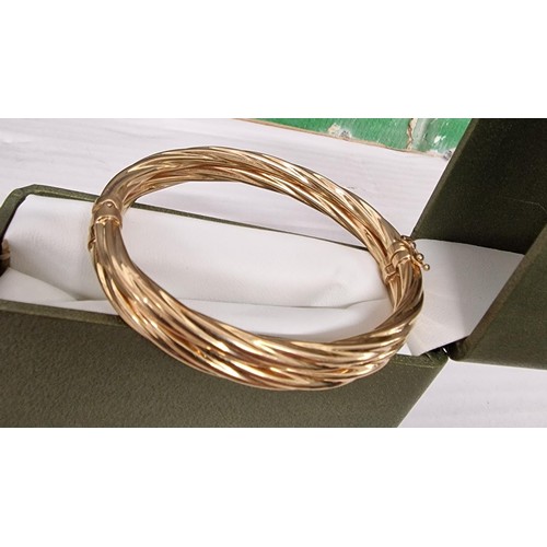 9ct gold hinged double bangle, 12.26g weight