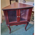 Small compact corner display cabinet