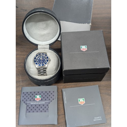 Genuine and working Tag Heuer professional, blue face gents watch with ...