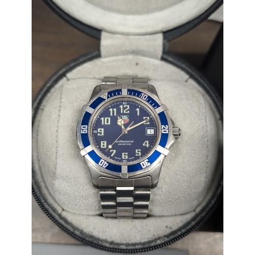 Genuine and working Tag Heuer professional, blue face gents watch with ...