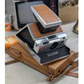 Vintage folding Polaroid SX-70 instamatic land camera with leather case ...