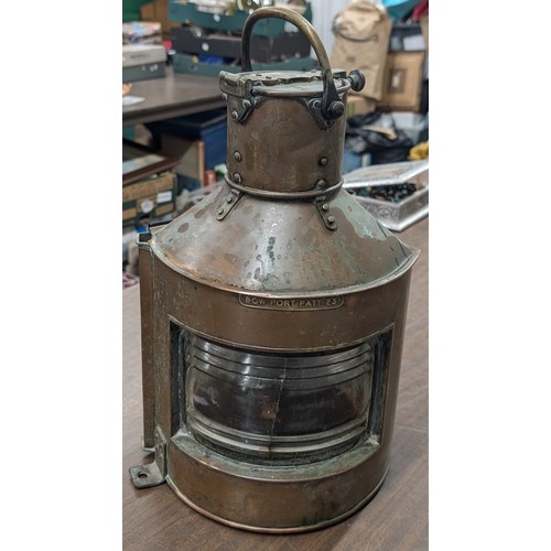 18.5" Large bow port patt.23 maritime ship lamp/lantern
