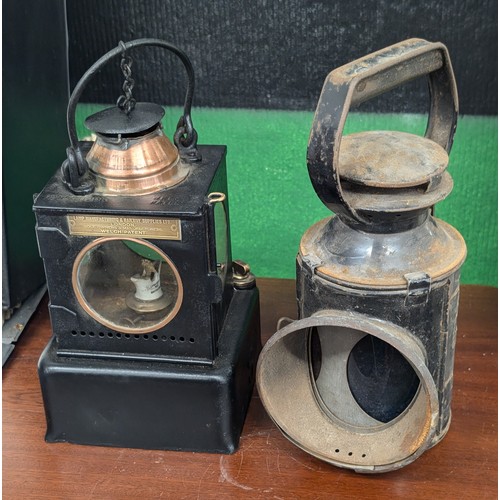 A Pair of British Railway Lanterns, comprising an LNER Welch Patent ...