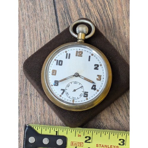 Working British Military Issue G.S.T.P. Open-Face Pocket Watch by ...
