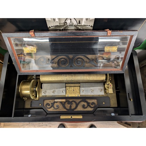 Late 19th Century Paillard Swiss Organ Cylinder Music Box In 22 x 12 x ...