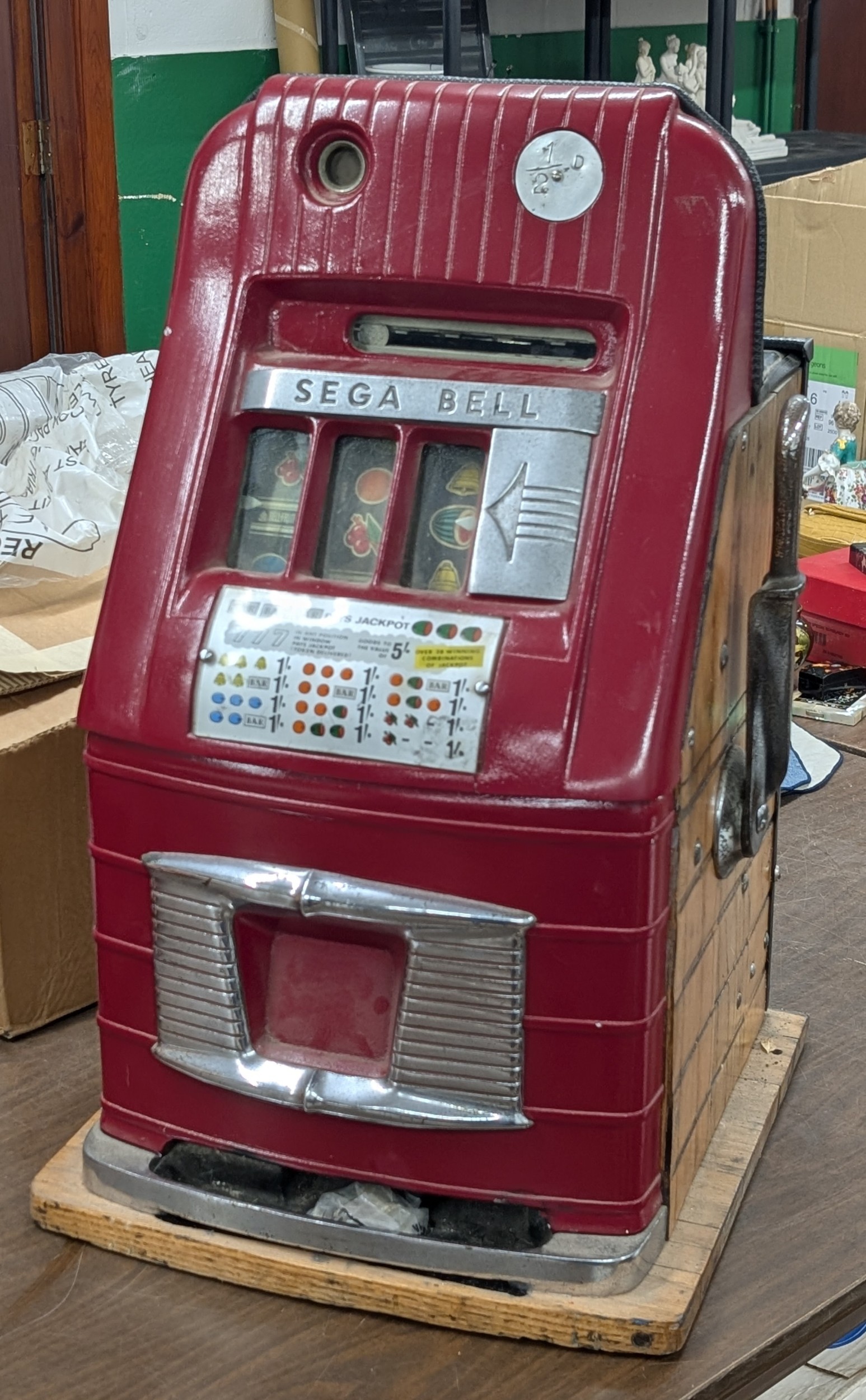 Vintage SEGA BELL Mechanical Slot Machine, One-Arm Bandit, circa 1950s ...