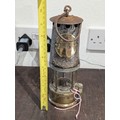 Vintage 10" Protector Miners Safety Lamp, Brass and Steel