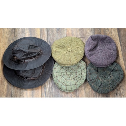Bundle of New Dunelm Hats & Caps: Four Flat Caps & Two Wax Style Hats