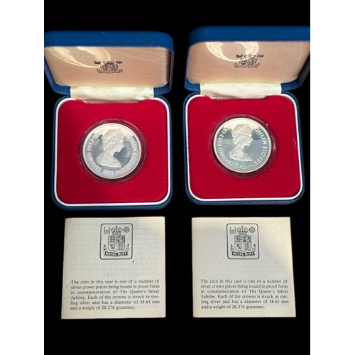 2 boxed silver 25p commemorative coins - 28g