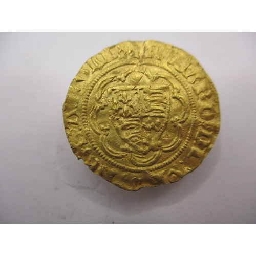 A gold quarter noble of Richard II (1377-1399) a circulated coin with ...