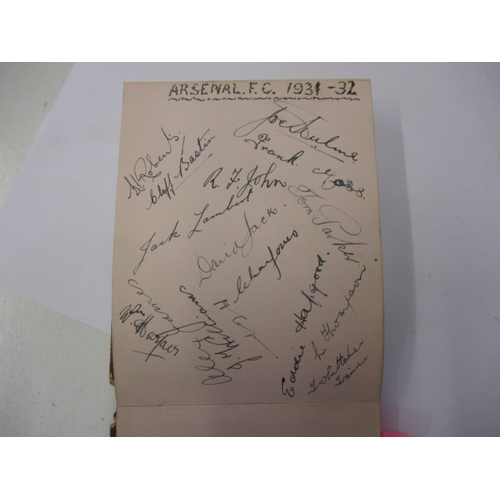 A vintage autograph album to include the 1931-32 Arsenal football team ...