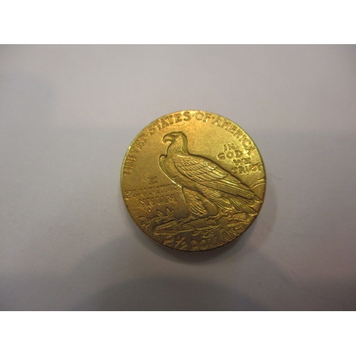 A 1925 American gold 2 ½ dollar coin, Denver mint mark, a circulated ...