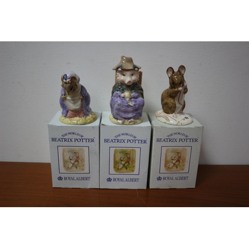 3 x Royal Albert Beatrix Potter Figures with Boxes