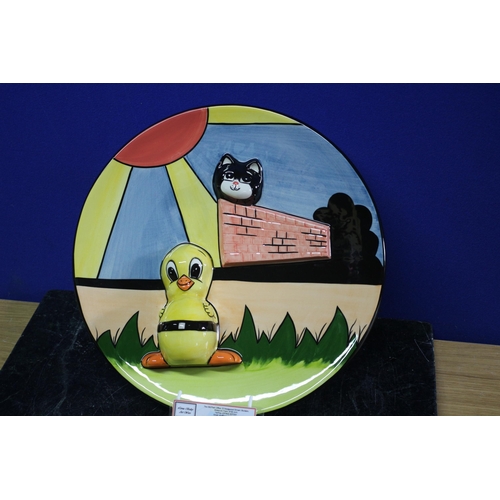 Lorna Bailey Art Deco Charger - 34cm Dia - "The Cat and Bird" - Limited ...