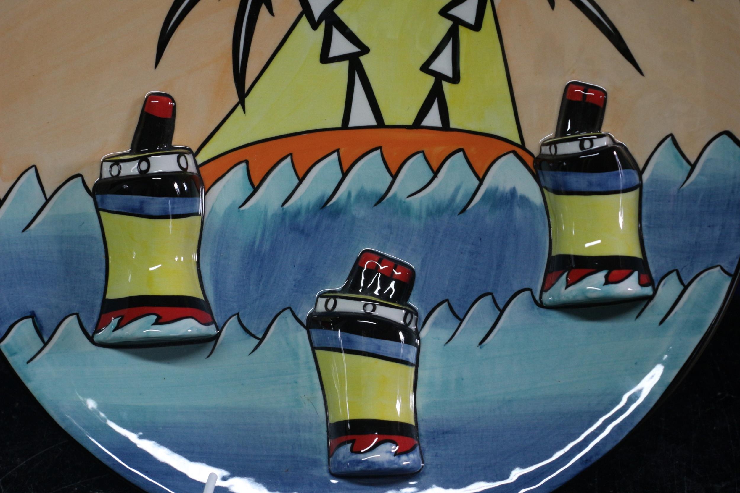 Lorna Bailey Art Deco Charger - 34cm Dia - "The Deco Ships Charger ...