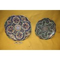 2 Antique Hand Painted Persian Plates - Largest 34cm diameter